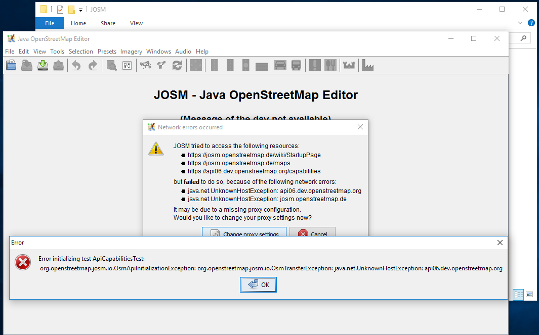 #16340 (UnknownHostException when trying to run the JOSM) – JOSM